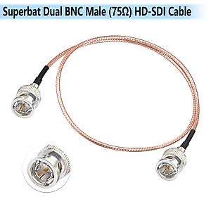 Superbat 3G SDI Cable BNC Cable 75 ohm 50cm for Cameras Monitor Vedio Recorder BMCC Video Equipment Supports HD-SDI 3G-SDI 4K 8K SDI Video Cable 2Pcs