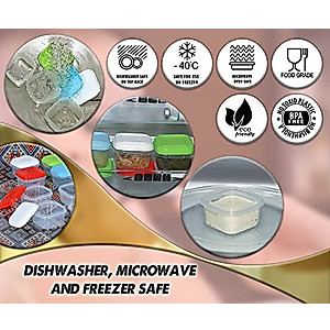 ARSUK 4 oz Small Containers with lids Clear Jars, Freezer Storage Plastic Containers for Travel, Kitchen Food Storage, Soups, Snacks, Candy, Screw, Arts and Crafts, Condiment, Reusable BPA-Free