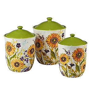 Certified International Sun Garden 3 pc. Canister Set: 52 oz.,74 oz.,96 oz.