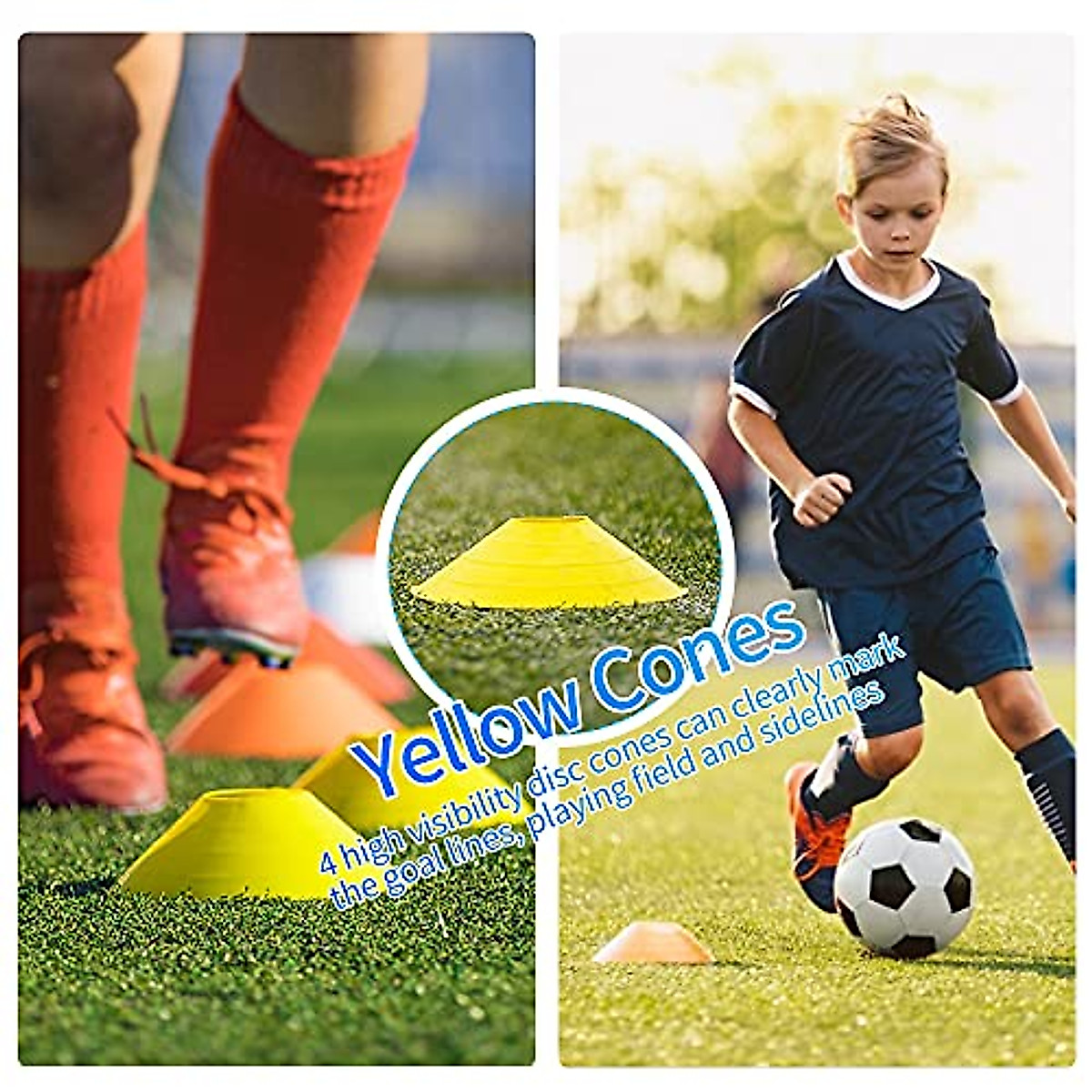 1 Set/ 2 Set Flag Football Belts and Flags, 1 Set Includes 14 Belts, 42 Flags and 4 Cones, Easy Tear Away Belt for Kids/Adults Players(1 Set)