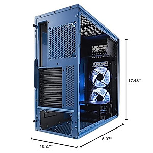 Fractal Design FD-CA-FOCUS-BU-W Focus G ATX Mid Tower Computer Case Petrol Blue