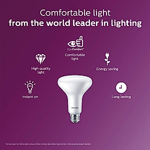 Philips LED Flicker-Free Frosted Dimmable BR30 Light Bulb - EyeComfort Technology - 650 Lumen - Daylight (5000K) – 7.5W=65W - E26 Base - Ultra Definition (Old Version) - Indoor – 6-Pack