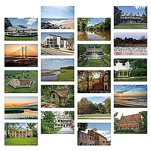 Dear Mapper Vintage United States Delaware Landscape Postcards Pack 20pc/Set Postcards from Around the World Greeting Cards for Business World Travel Postcard for Mailing Decor Gift