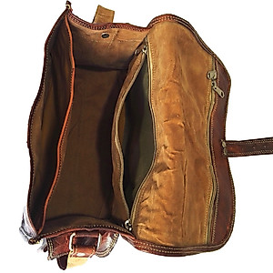 Madosh, Men's Genuine Leather Duffle Camera Bag Shoulder Crossbody Gym Sports Handmade Bag