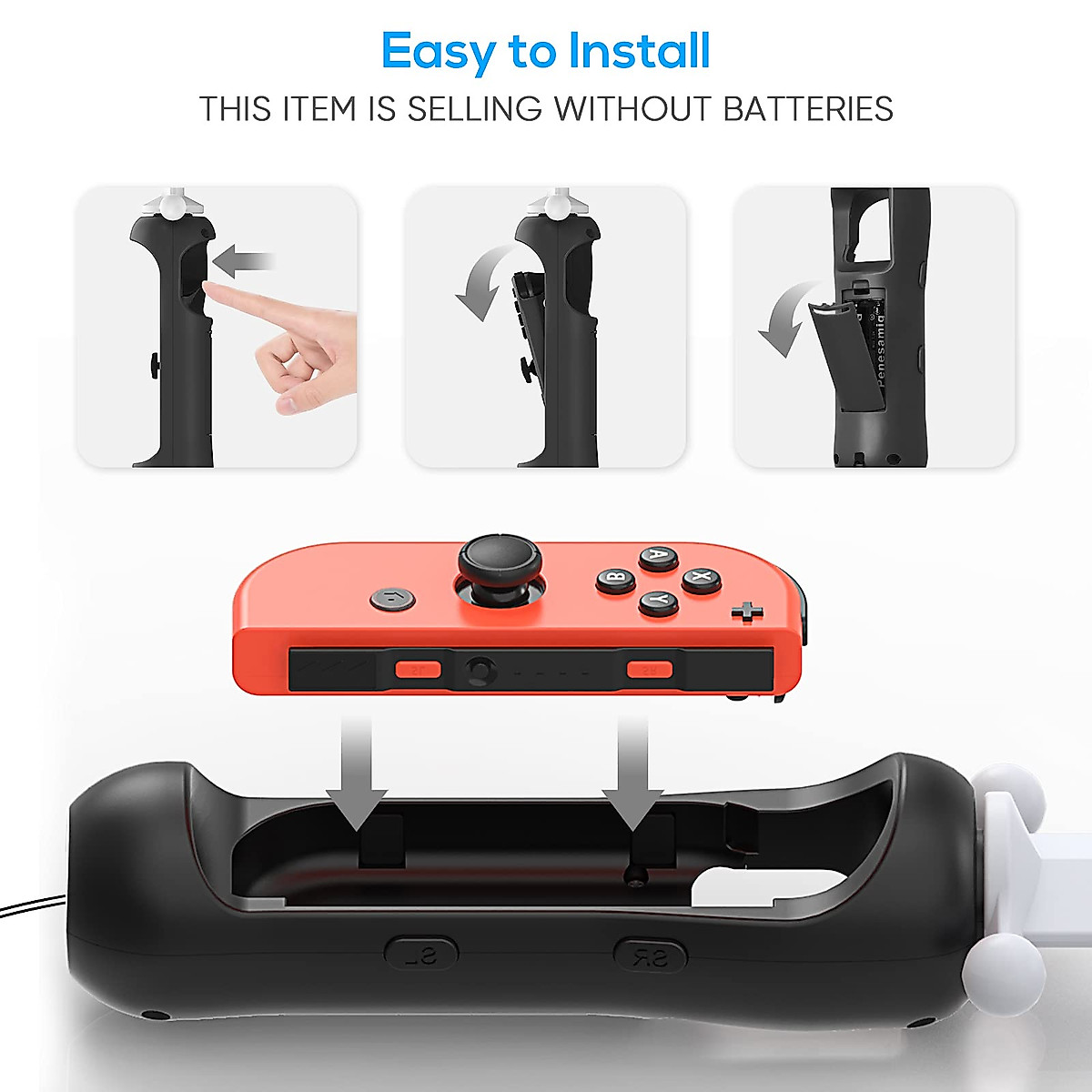 FYOUNG LED Game Sword for Switch/Switch OLED Joy Cons, Hand Grip Sword for The Legend of Zelda: Skyward Sword HD 2021/ Swith Sport Game 2022 Accessories, ONLY for Right Joy Con (Black)