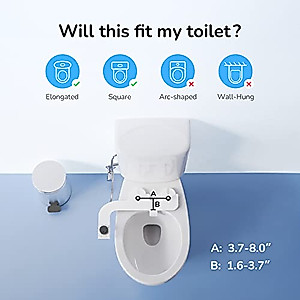 Bath & Bum Bidet, Ultra-Slim Bidet Attachment, Non-Electric Bidet Toilet Seat Attachment,Detachable Self-Cleaning Dual Nozzles and Adjustable Water Pressure, Easy to Install Bidet