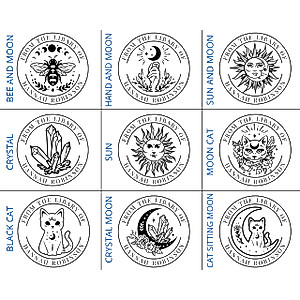 from The Library of, Ex Libris Book Stamp, Custom Library Stamp, Personalized Teacher Gift Monogram Self-Inking or Wood Handle Rubber Stamp (Black Cat)