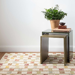 Dash and Albert Mosaic Multi Handwoven Jute Rug, 3 X 5 Feet, Multi Geometric Pattern