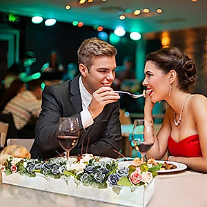 Rectangular Acrylic Vase, Clear Acrylic Flower Vase, 24 Inch Long Decorative Modern Vase for Weddings Home Decor, Rectangular Floral Centerpiece Flower Vase for Dining Table (24 Inch with 24 Holes)