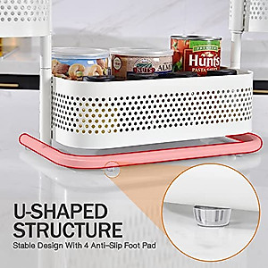 KINGRACK Bathroom Counter Organizer, 3 Tier Rotating Bathroom Storage Organizer, Vanity Tray Organizer for Bathroom Countertop, Kitchen Spice Rack,White