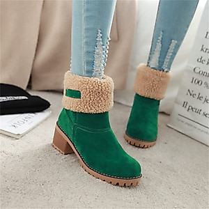 Lausiuoe Winter Boots For Women 2022 Trendy Womens Snow Boots Winter Shoes for Women Fur Lining Warm Booties Casual Fashion Trendy Outdoor Comfortable Fuzzy Shoes 2022