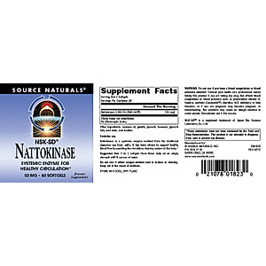 Source Naturals NSK-SD Nattokinase, Systemic Enzyme for Healthy Circulation*, 50 mg - 60 Softgels