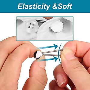 WILLBOND 24 Pieces Collar Extenders Elastic Button Extender Neck Extenders for Shirt Pants Dress Trouser Favors