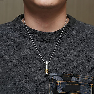 STWTR Cremation Jewelry Cylindrical Pendant Necklace, used for female ashes, men's flower souvenir commemorative jewelry, used for human pet urn pendant (C)