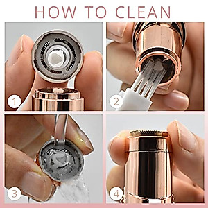 Profeir Facial Hair Removal for Women: Rechargeable Hair Removal Device - Painless Face Shaver for Women Upper Lip Chin (Rose Gold)