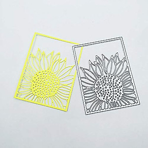 Sunflower Frame Metal Cutting Dies Stencil Template Molds, Embossing Tool Die Cuts for Card Making Album Paper Scrapbooking DIY Décor Dies Craft
