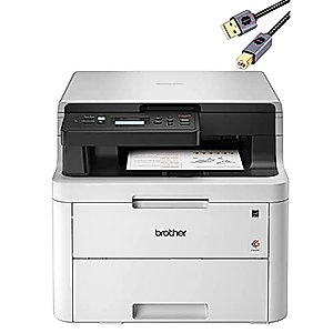 Brother L-3290CDW Series Compact ALL-in-One Business Home/Office Digital Color Printer I Print Copy Scan I Wireless I Mobile Printing I Auto 2-Sided Printing I 25 PPM I 250 Sheets/Tray + Printer Cable