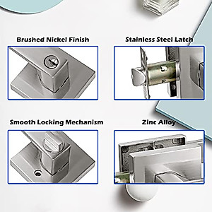 NEWBANG Keyed Entry Lever Lock for Exterior Door and Front Door Heavy Duty Lever Door Lock Handle Satin Nickel Finish