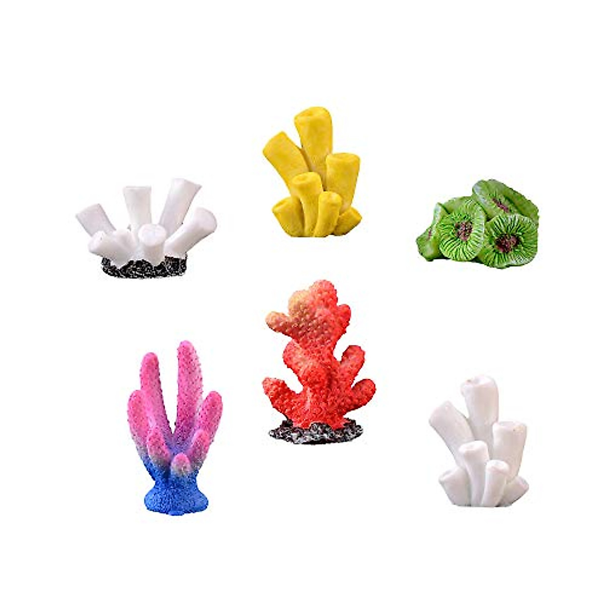 Danmu 10Pcs of Random Style Polyresin Coral Ornaments, Aquarium Coral Decor for Fish Tank Aquarium Decoration Approx. 1.7" in Height