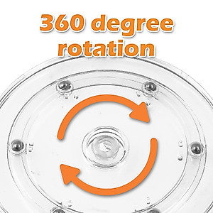 Piutouyar Plastic Turntable Bearings Hardware, 6 Inch / 150mm Plastic Acrylic Clear Turntable Organizer for Kitchen Spice Rack Table Cake,(2 Pack)