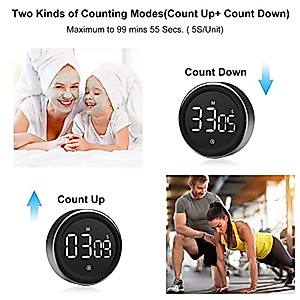 AIMILAR LED Digital Kitchen Timer - Magnetic Countdown Count-up Kids Timer, Large LED Display, Adjustable Volume and Brightness Cooking Timer for Kid Classroom Board
