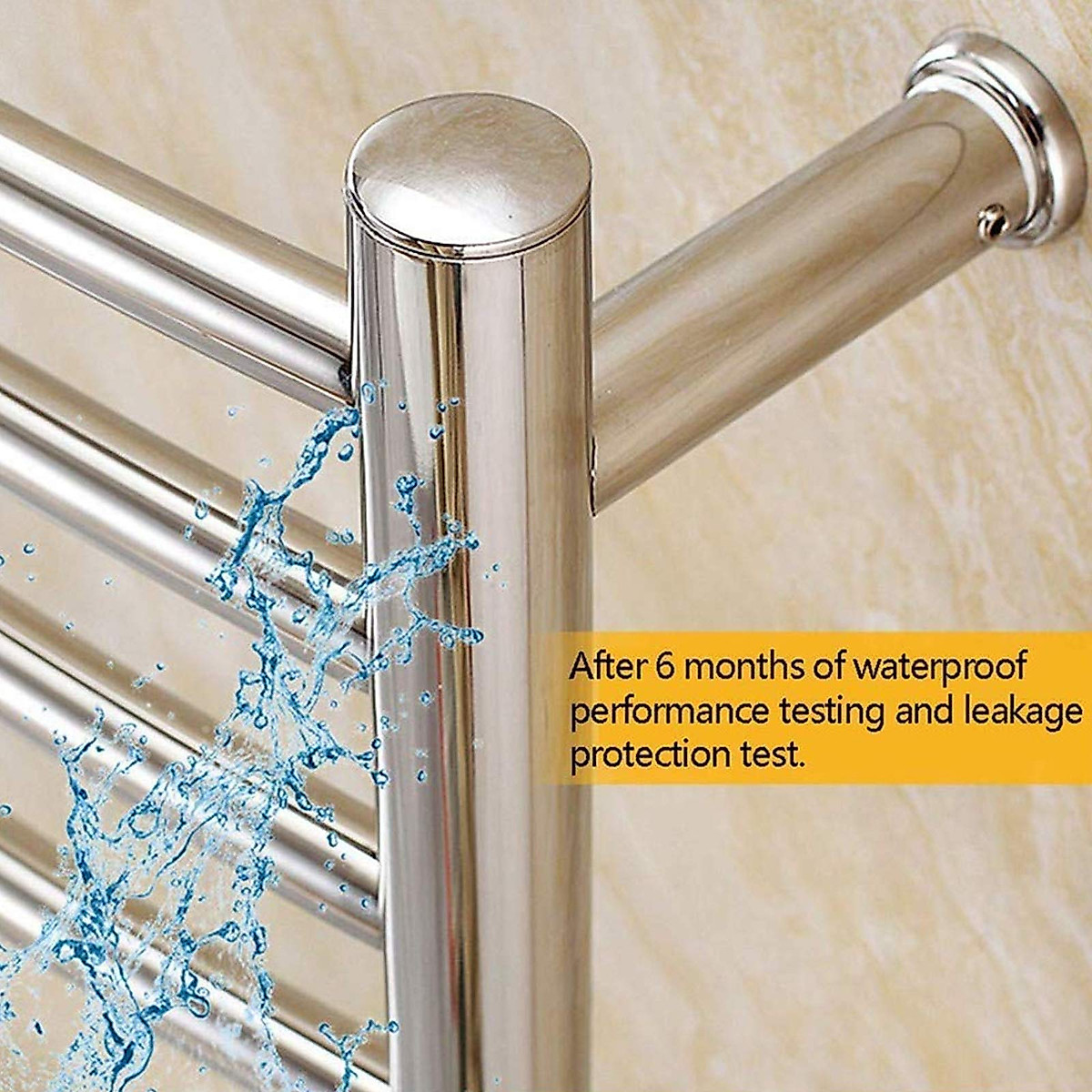 Bathroom Towel Warmer Electric Heated Towel Rack, Towel Warmer Drying Rack, Electric 304 Stainless Steel Heated Towel Rack with Shelf, Wall-Mounted Electric Heated Towel Rail, Bathroom Accessories,Sil