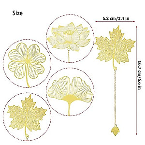 ORPHEUS 4 Pack Metal Bookmarks with Chain, Golden Hollow Bookmark for Book Lovers, Writers, Readers, Children, Teens, Men, Women, Adults