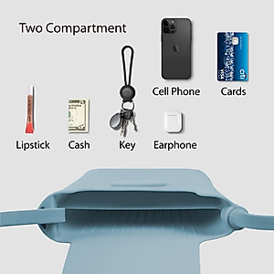 BONE Crossbody Phone Bubble Bag 1, Cell Phone Purse with Shock-Absorbing Design & Magnetic Closure, Adjustable Silicone Shoulder Lanyard Strap (Black)