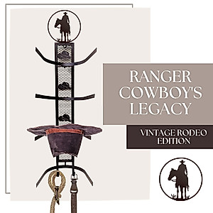 BestGiftEver Cowboy Hat Rack Wall Mount - Rustic Western Style Metal Hat Holder with 4 Slots - Country Cowboy Decor for Wall or Over Door, Ideal for Ranch and Rustic Home Style Enthusiasts