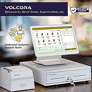 13" Cash Register Drawer for Point of Sale (POS) System with 4 Bill 5 Coin Cash Tray, Removable Coin Compartment, 24V, RJ11/RJ12 Key-Lock, Media Slot, White - for Stores, Shops, and Businesses