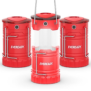 Eveready LED Camping Lantern 360 PRO (3-Pack), Super Bright Tent Lights, Rugged Water Resistant LED Lanterns, 100 Hour Run-time (Batteries Included)