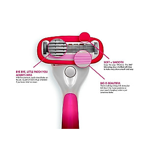 The Ultimate Shave Women's 5-blade Razor plus a Bulk Pack of 12 Razor Blade Refill Cartridges and a Women's Shaving Razor Handle