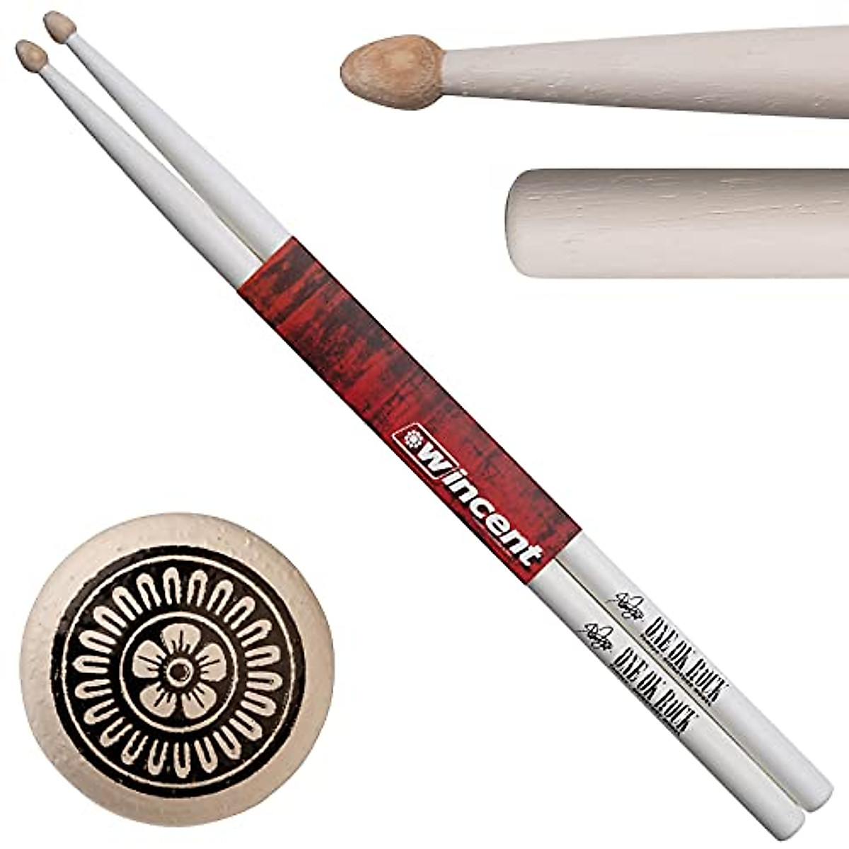 Wincent Drumsticks Tomoya WTYSCWII 5A Speed 5B Power Signature Hickory Drumsticks, White 1 Pair