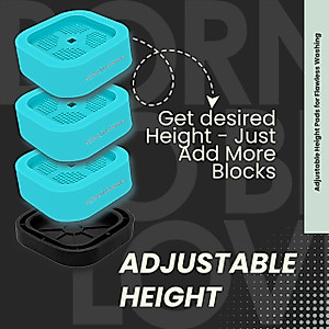 ORBON Anti Vibration Pads for Washing Machine | Washing Machine Feet Anti Vibration | Anti Vibration Washing Machine Support | Anti Vibration Pad Washing Machine | Laser Engraved | Set of 4