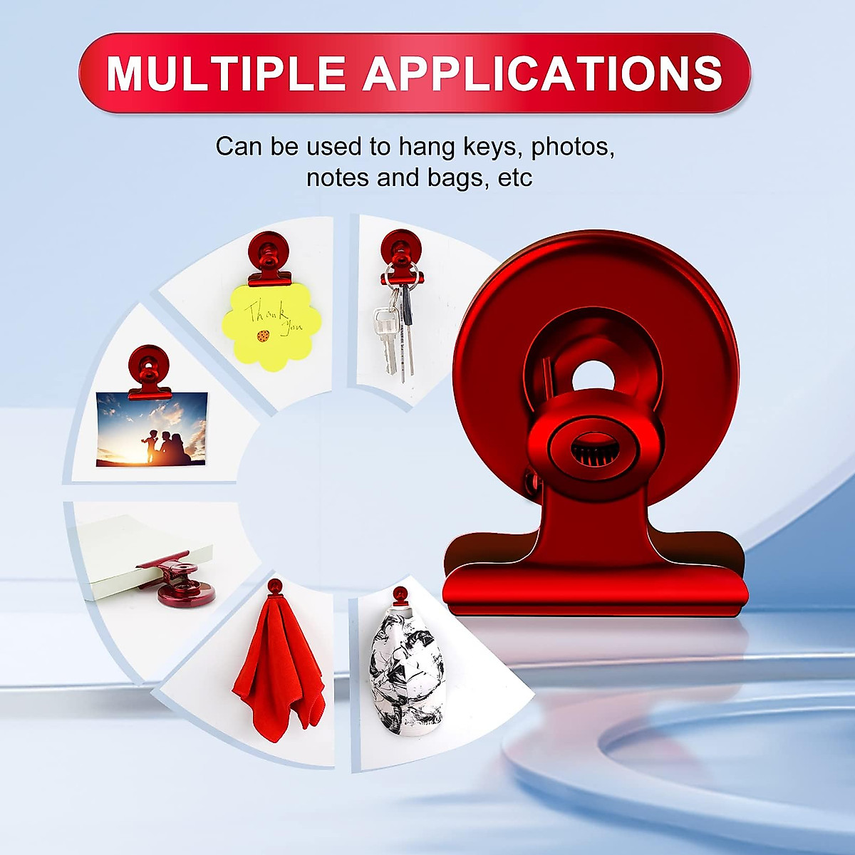 DIYSELF 8 Pack Magnet Clips, Strong Fridge Magnets Clips, Heavy Duty Refrigerator Magnets, Clip Magnets for Classroom, Whiteboard, Office, Photo, Magnetic Clips Locker Decorations for Girls, Kids