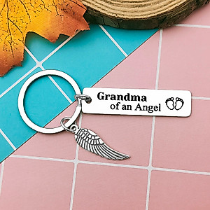 Heigebi Baby Memorial Keychain Grandma of an Keychain Loss Memorial Keychain Loss of Child Sympathy Gifts Baby Memorial Gifts for Grandma Pregnancy Loss Gifts Miscarriage Keepsake Sympathy Gift