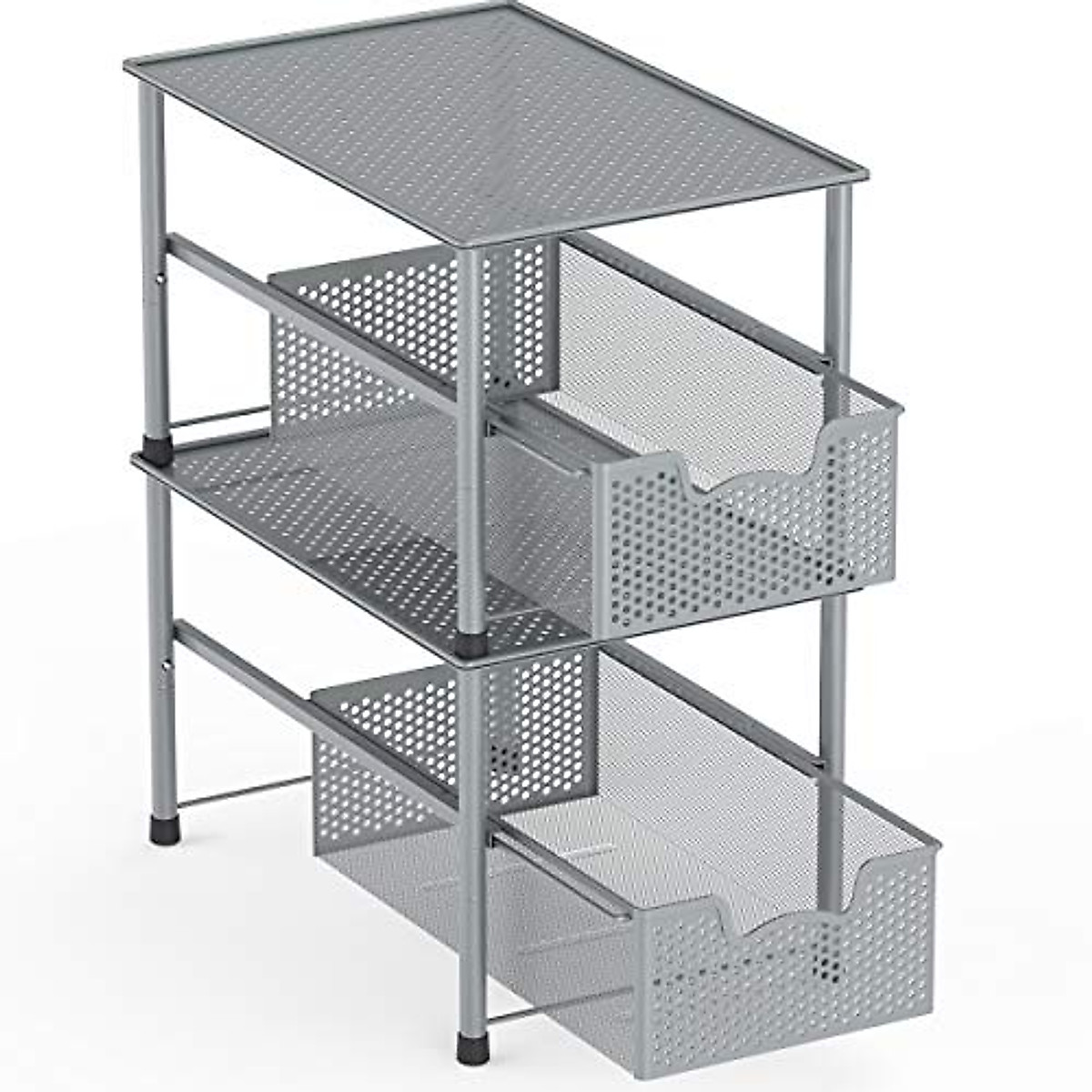 Simple Houseware Stackable Under Sink Cabinet Sliding Basket Organizer Drawer, Silver