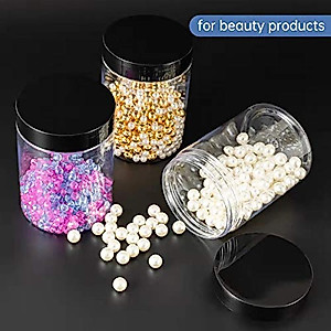 testyu 10 PCS Plastic Jars with Lids, 10 OZ Wide Mouth Jars with Airtight Lids, Clear Empty Slime Containers with Lids, Multipurpose Storage Jars for Home Kitchen Food Arts Crafts Cosmetic Sample