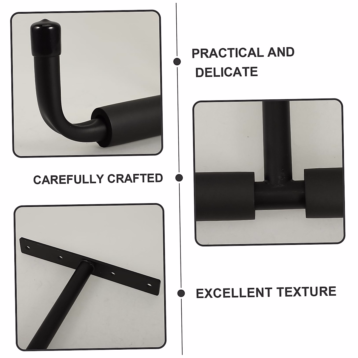 TOGEVAL Hook Display Stand Wall Hanging Display Shelf Storage Shelves Storage Rack Fishing Rods T-shaped Ceiling Rack Garage Organizer Double Sided Hooks Rod Holder Black Stainless Steel