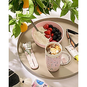 W&P Porter Insulated Tumbler 20 oz | No Metallic Aftertaste Ceramic Coated for Water, Coffee, & Tea | Wide Mouth Vacuum Insulated | Dishwasher Safe, Blush Terrazzo