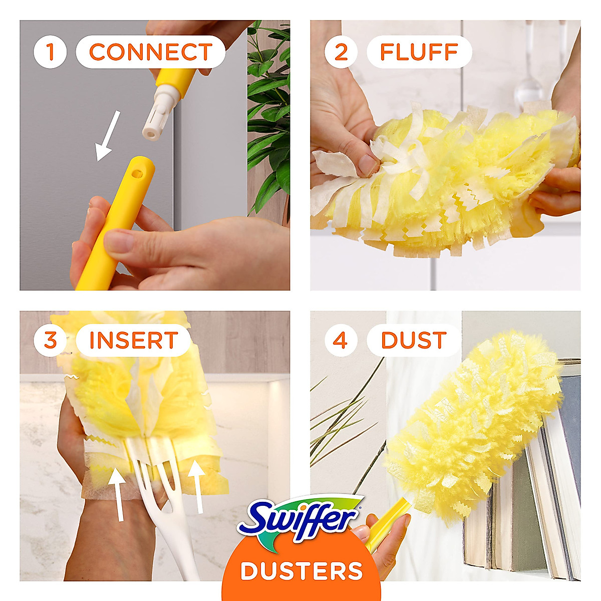 Swiffer 360 Dusters Extendable Handle Starter Kit, 3 Count Duster Refill