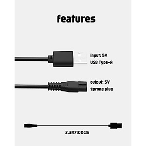 uijino Manscape Charger for Manspot Charger Cable Compatible with Manspot Trimmer Body Hair Trimmer for Men, 5V Charger for Manspot Trimmer Charger, 3.3ft Power Cord