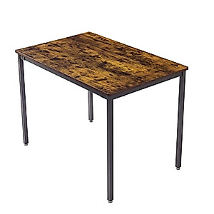 Dining Table Set for 4, 5-Piece Dining Chair with Backrest for Small Spaces, Bar Table and Chairs Set, Person Counter Height Table Set with 4 Chairs for Pub Restaurant Dinner Breakfast(Rustic Brown)