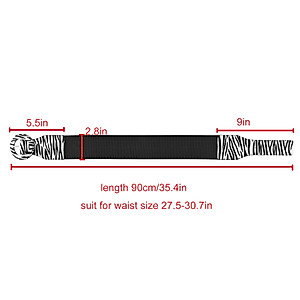 CHIC DIARY Elastic Waist Belt for Women Zebra Print Wide Cinch Belt Stretchy Waistband