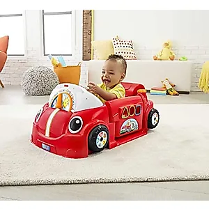 Fisher-Price Laugh & Learn Baby Activity Center Crawl Around Car With Music Lights And Smart Stages For Infants And Toddlers, Red [Amazon Exclusive]