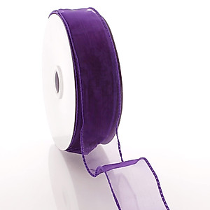 Ribbon Traditions 1.5" Wired Sheer Organza Ribbon Purple 10 Yards