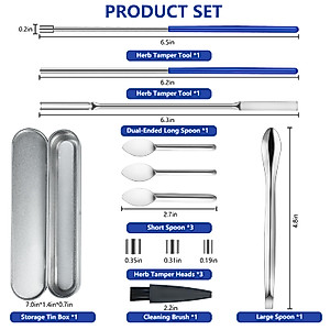 Artcome 12 PCS Versatile Capsule Filling Tool Kit for Pill Filler - Lab Scoops, Dual-Ended Long Spoon, and Herb Tamper - Ideal Tools for Medication and Supplements - All Sizes 000 00 0 1 2 3 4 5