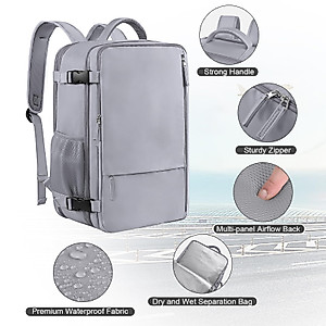 Sinaliy Travel Backpack for Women Men, 40L Carry On Backpack, 17 Inch Laptop Backpack, Waterproof Backpack, College Bookbag, Laptop Backpack, Backpack for Women, as Person Item Flight Approved