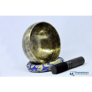 5-Inch Tibetan Handmade Singing Bowl Set ~ Palm Size, best beginner Sound Healer ~ Mallet and cushion included handmade Nepal