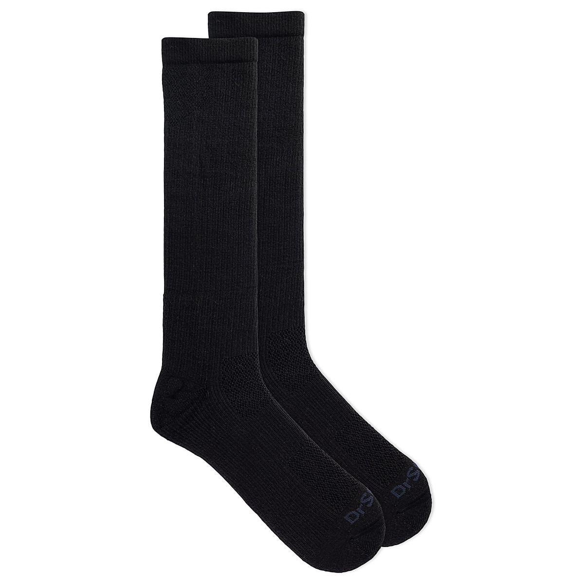 Dr. Scholl's Men's Athletic & Work Compression Over the Calf Casual Sock, Black, 7 12 US